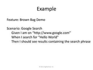 Cucumber Crash Course | PPTX | Programming Languages | Computing