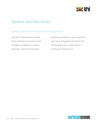 Software Features: CRD Crystal Reports Scheduler | PDF