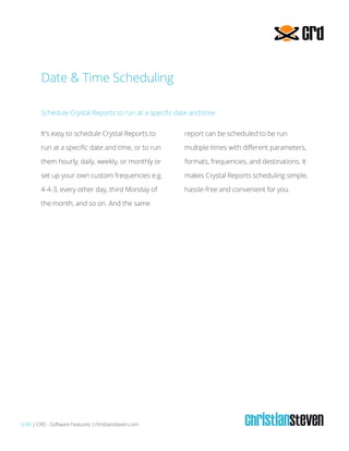Software Features: CRD Crystal Reports Scheduler | PDF