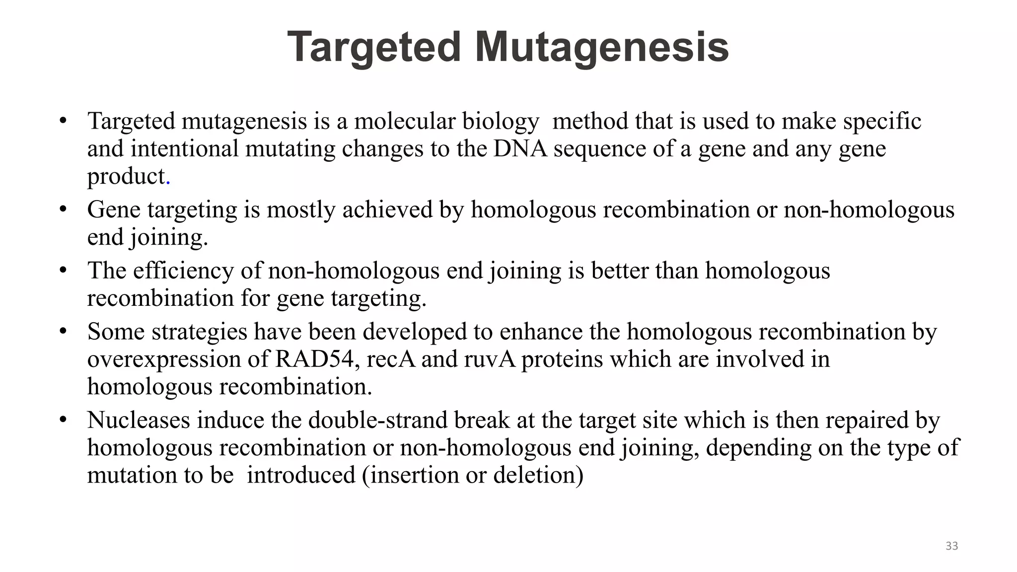 TARGETED MUTAGENESIS | PPTX