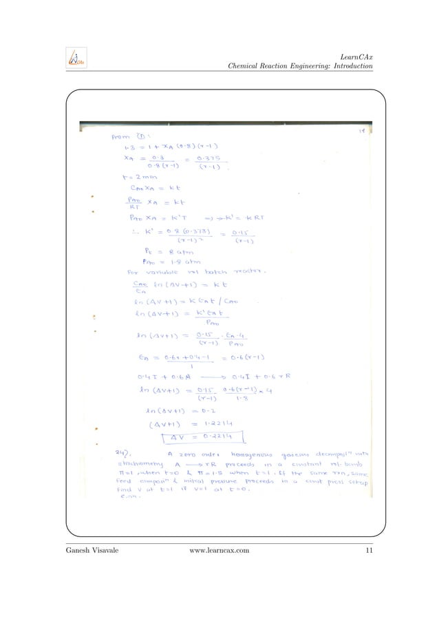 CRE Problems: Interpretation of Batch Reactor Data | PDF