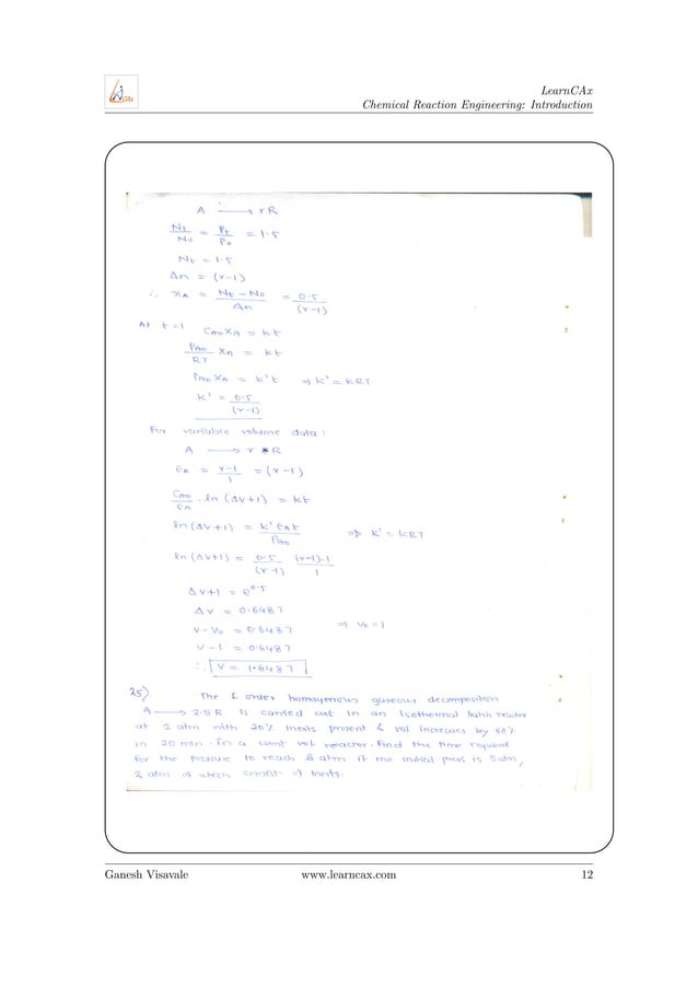 CRE Problems: Interpretation of Batch Reactor Data | PDF