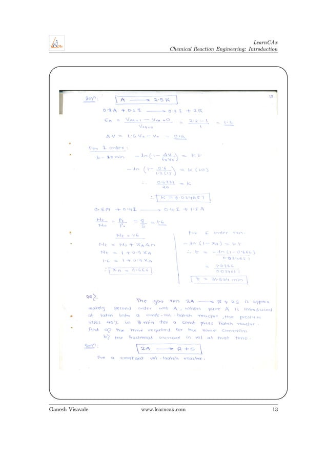 CRE Problems: Interpretation of Batch Reactor Data | PDF