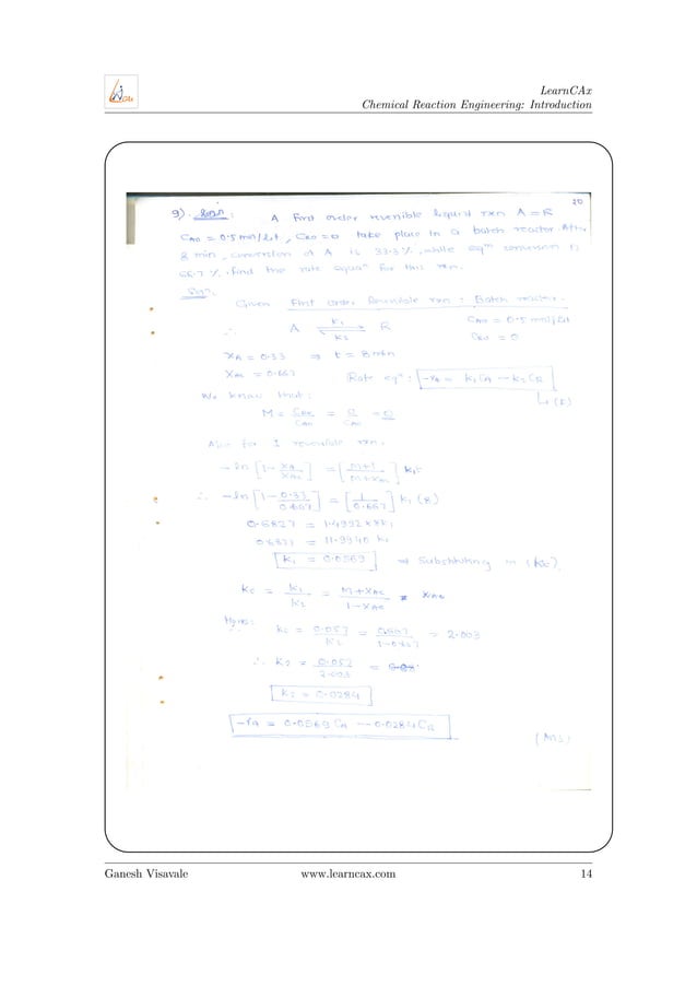 CRE Problems: Interpretation of Batch Reactor Data | PDF