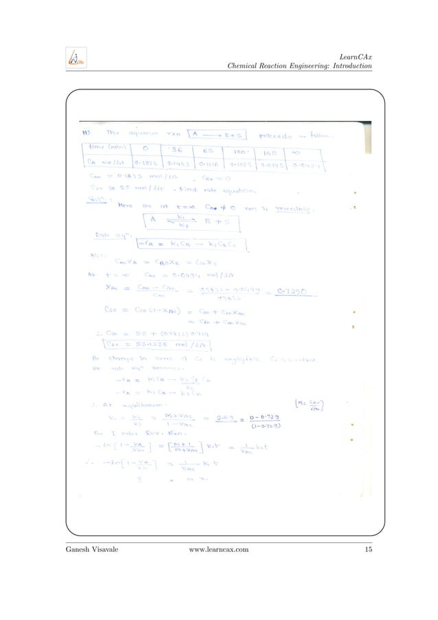 CRE Problems: Interpretation of Batch Reactor Data | PDF