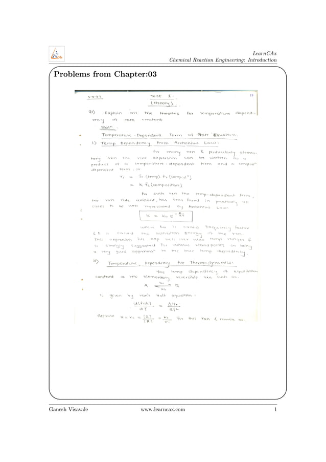 CRE Problems: Interpretation of Batch Reactor Data | PDF