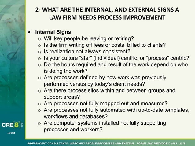 Law Firm Process Improvement Workshop. 20 ideas in 20 minutes. | PPTX