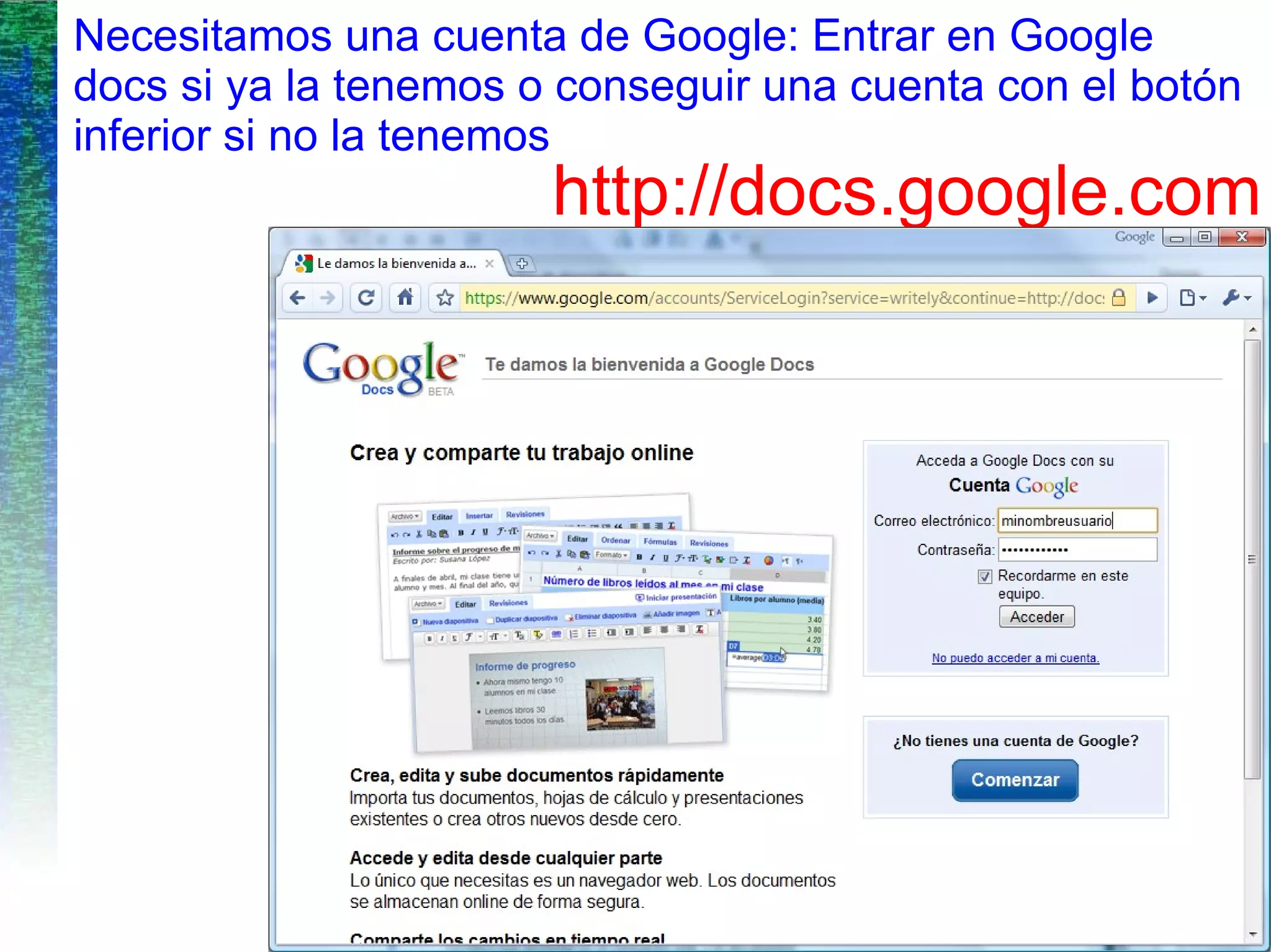 Creación De Documentos De Texto Con Google Docs | ODP