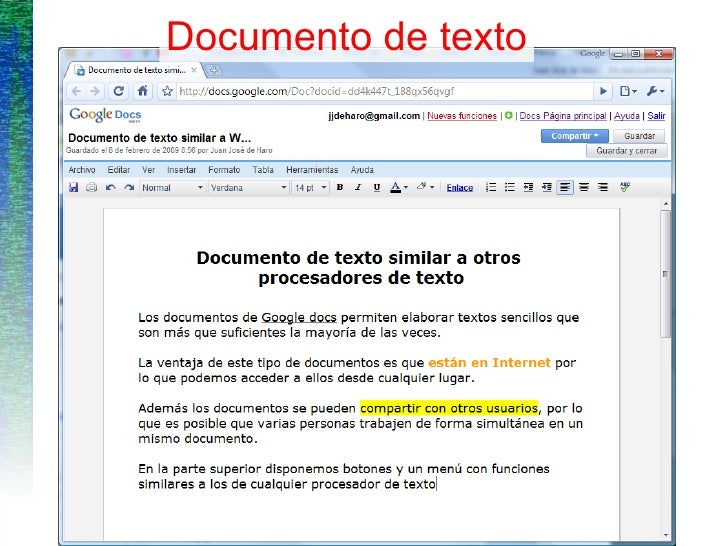Creación De Documentos De Texto Con Google Docs