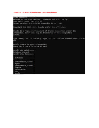 Creación de base de datos y tablas en la consola de mysql | DOCX
