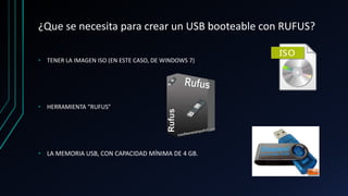 Creación de imagen iso y usb booteable | PPTX
