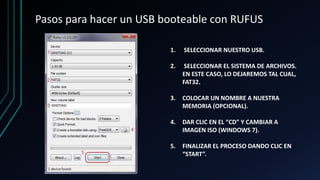 Creación de imagen iso y usb booteable | PPTX