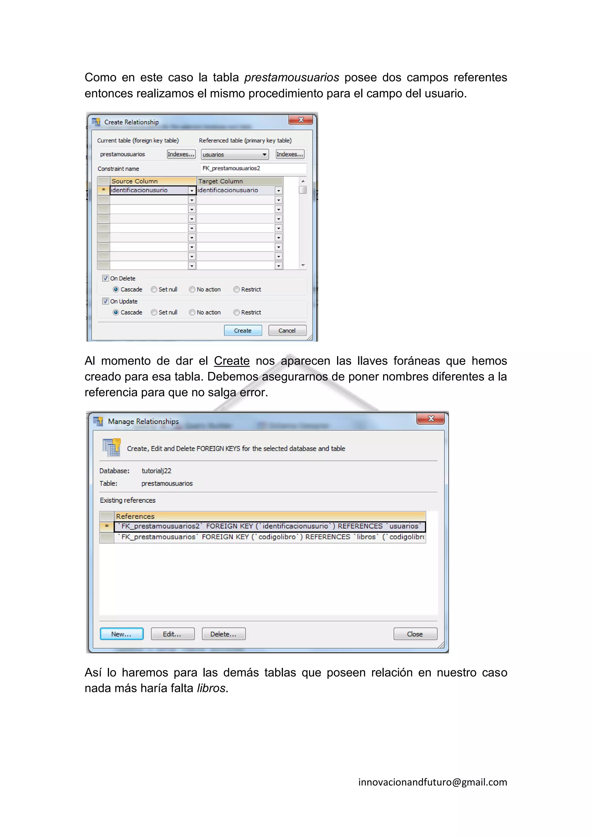 Creación de tablas y relaciones en MySQL y SQL yog | PDF | Databases ...