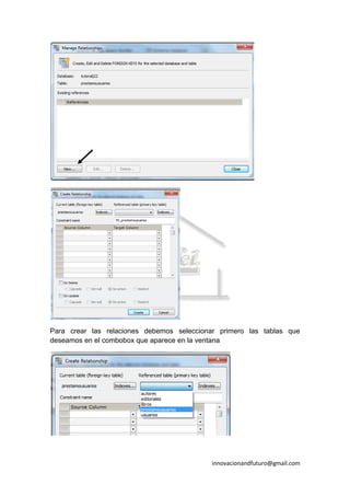 Creación de tablas y relaciones en MySQL y SQL yog | PDF
