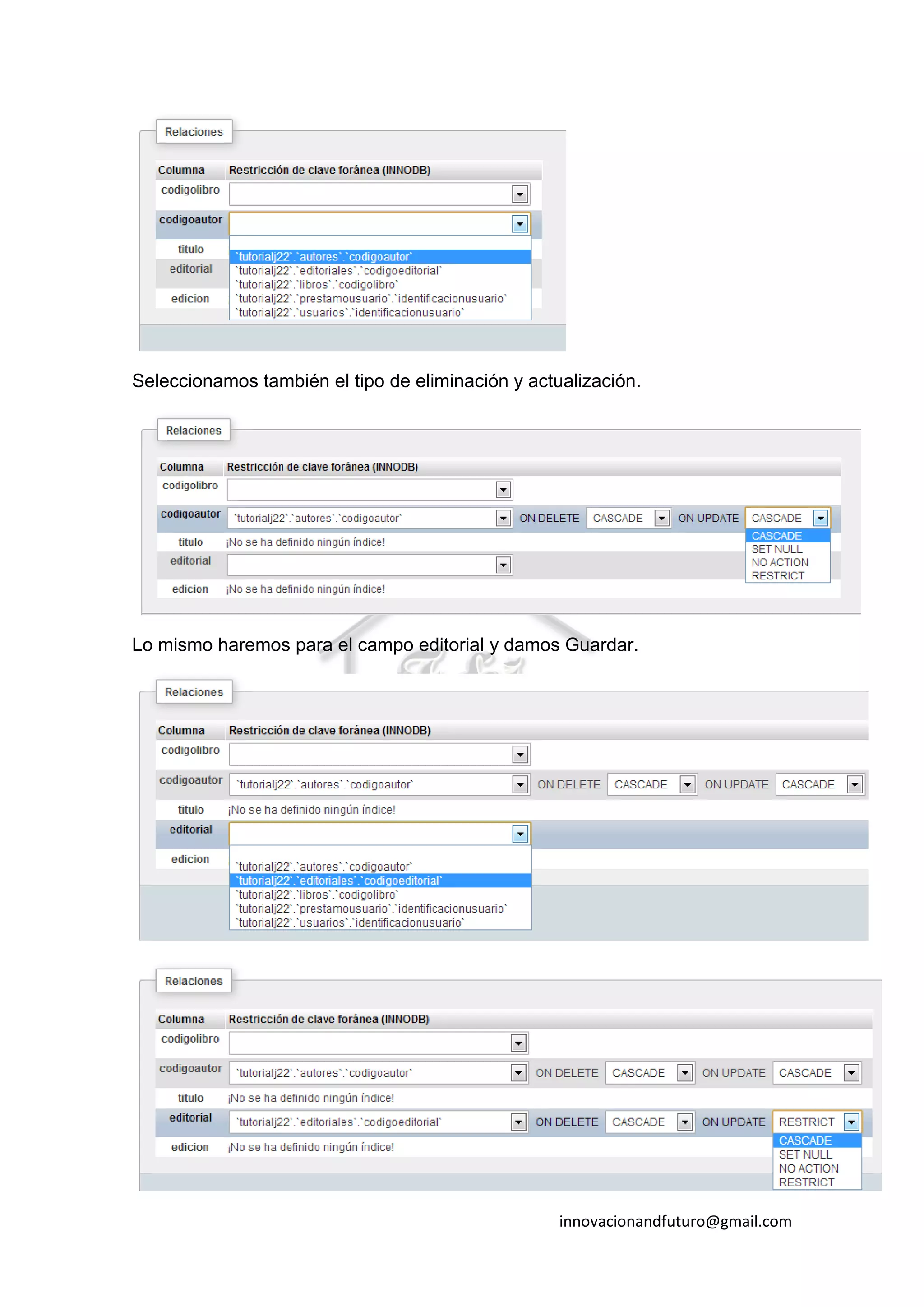 Creación de tablas y relaciones en MySQL y wamp server | PDF