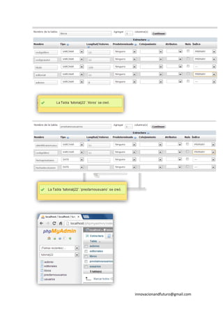 Creación de tablas y relaciones en MySQL y wamp server | PDF