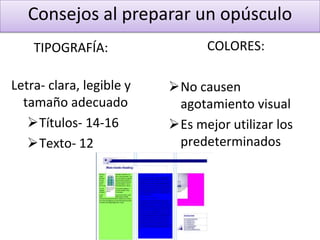 Creación de un opúsculo (brochure) | PPTX