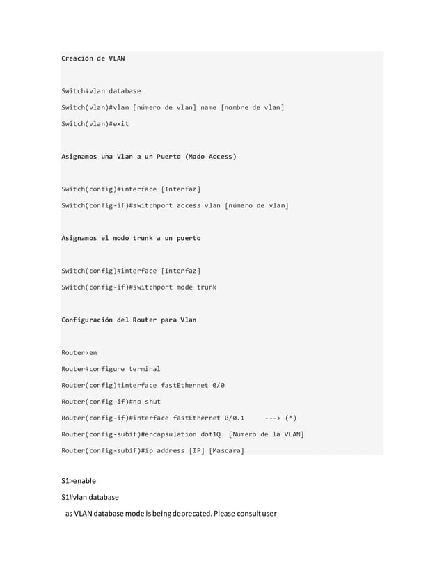 Creación de vlan | DOCX