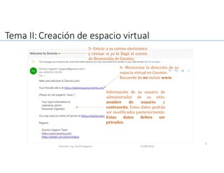 Creacion de espacio Moodle en Gnomio | PDF