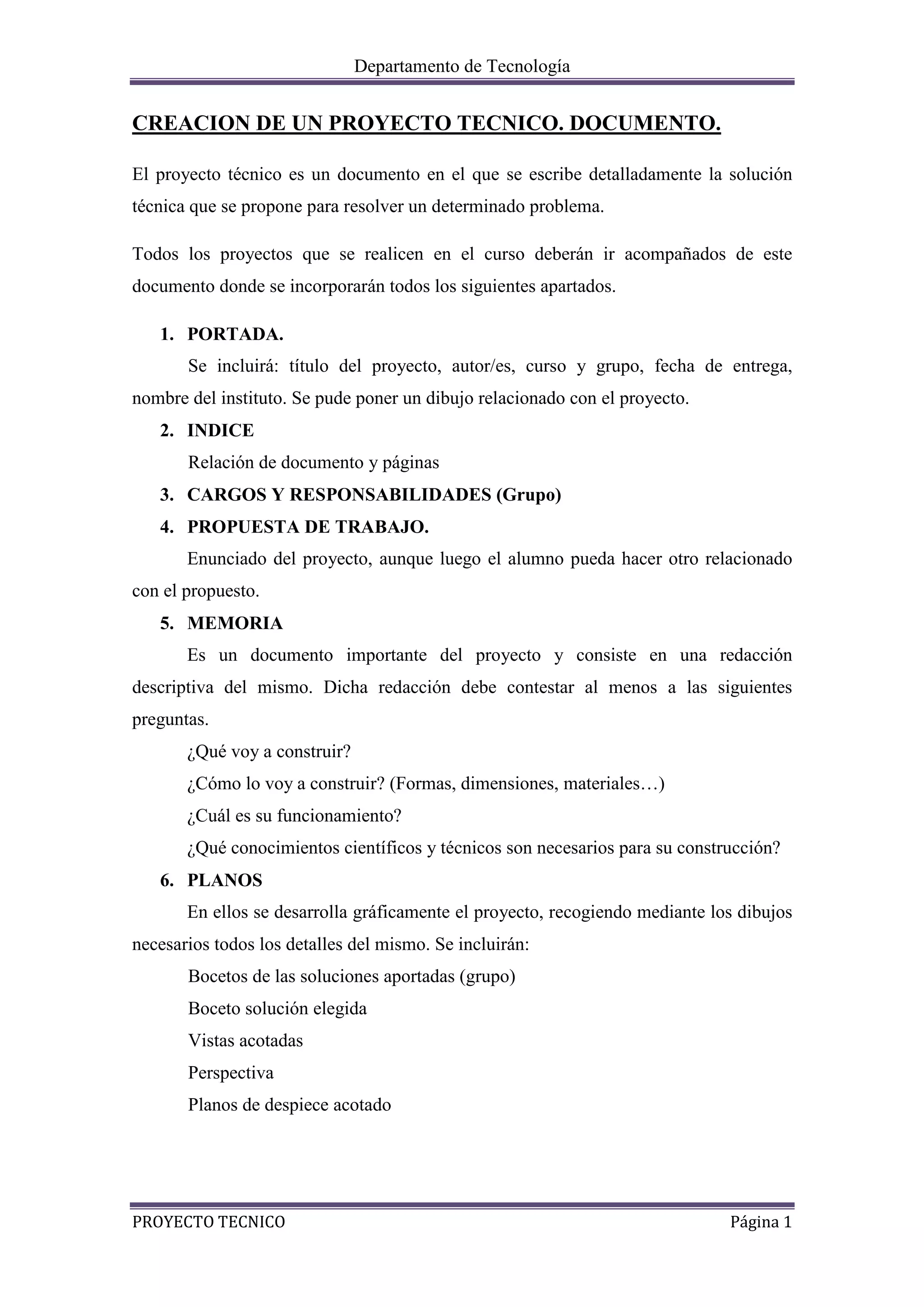 Creacion de un proyecto tecnico | PDF