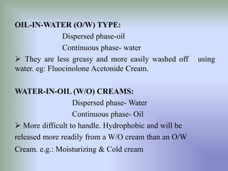 CREAMS FORMULATION AND EVALUATION | PPTX