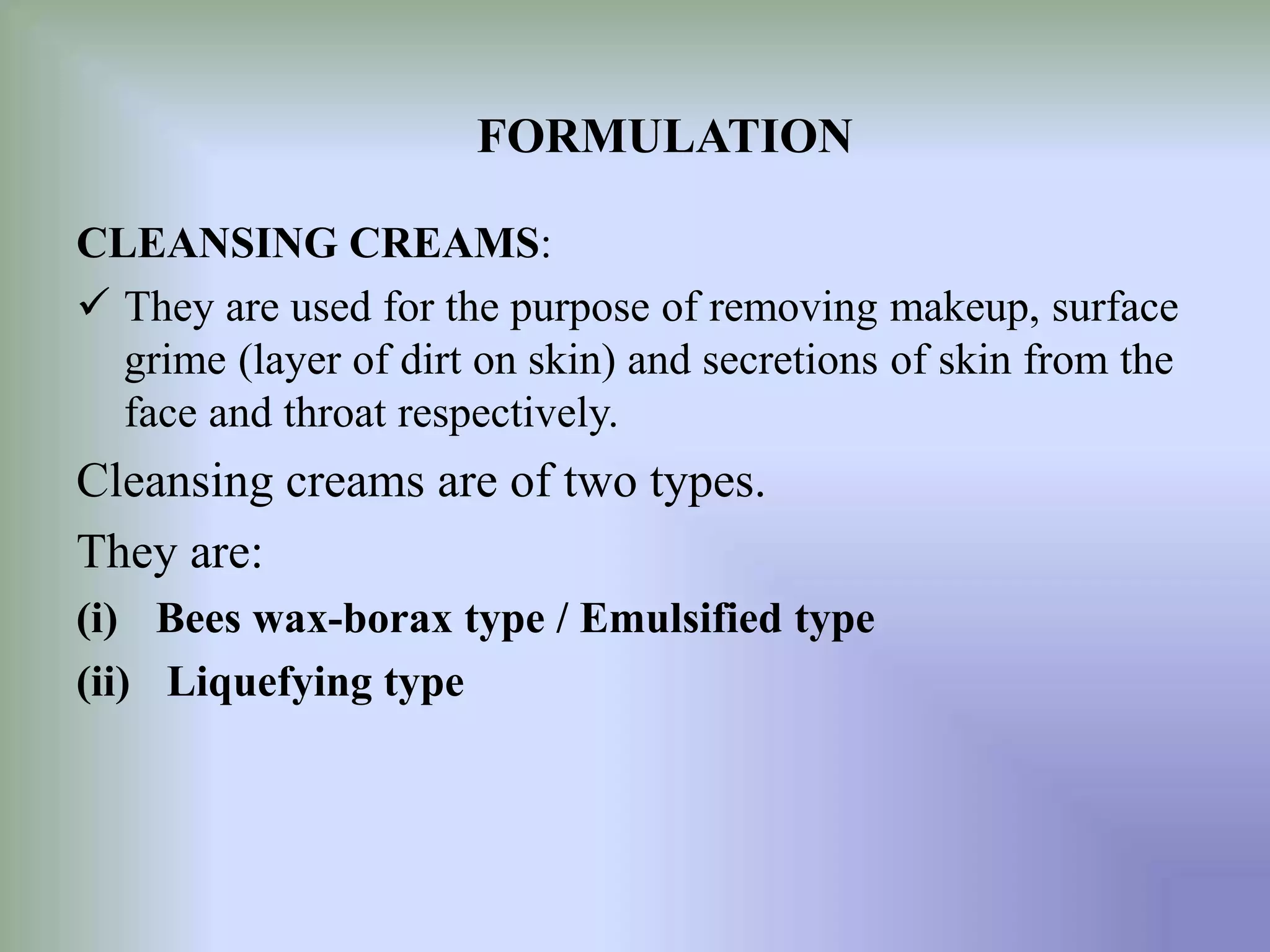 CREAM FORMULATION AND EVALUATION | PPTX