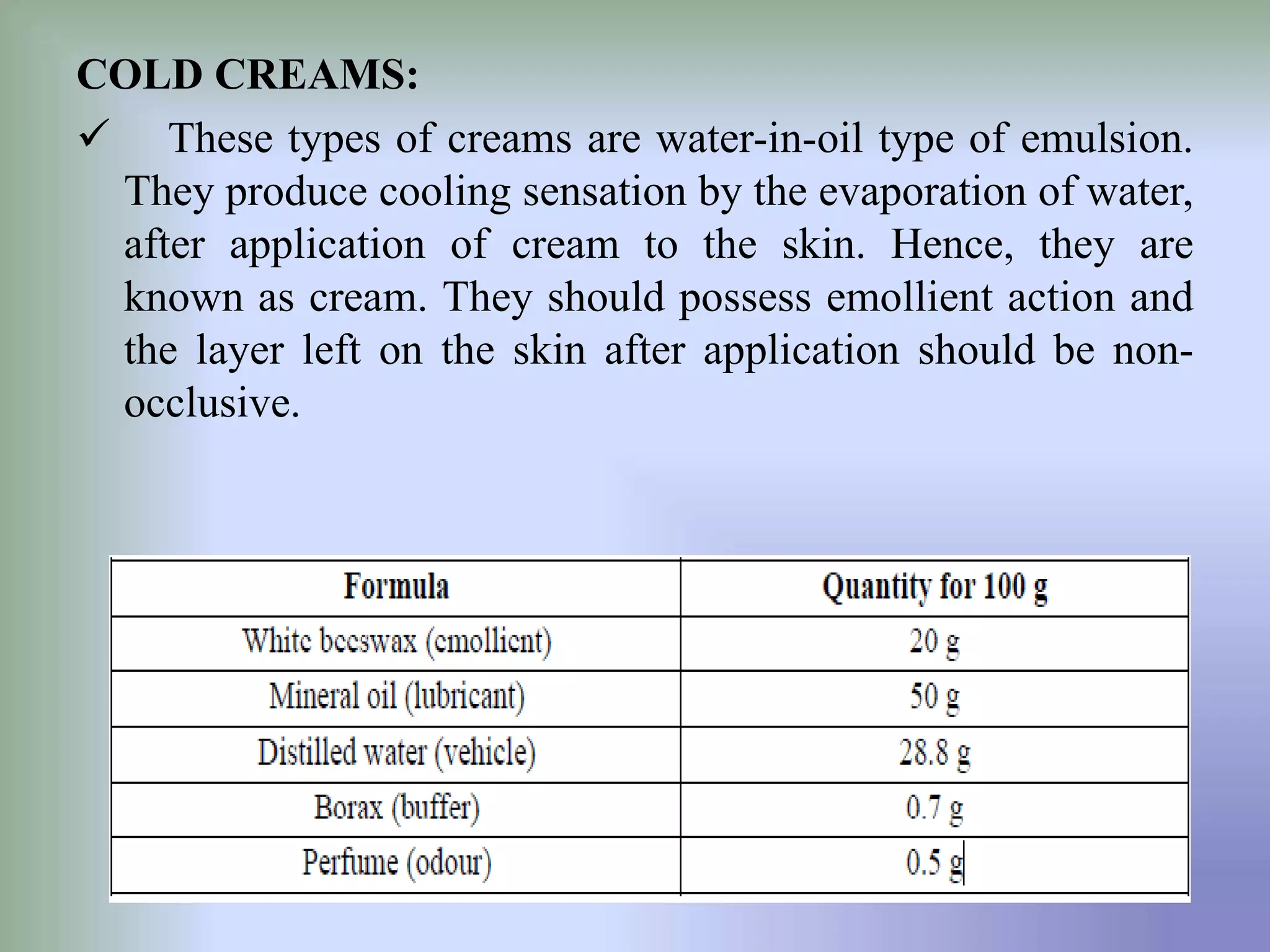 CREAM FORMULATION AND EVALUATION | PPTX