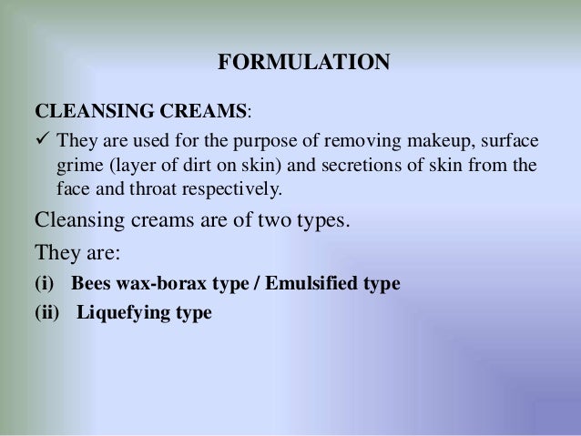 CREAM FORMULATION AND EVALUATION