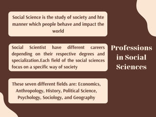 Social Science in Real World -Professions in Social Science | PPTX
