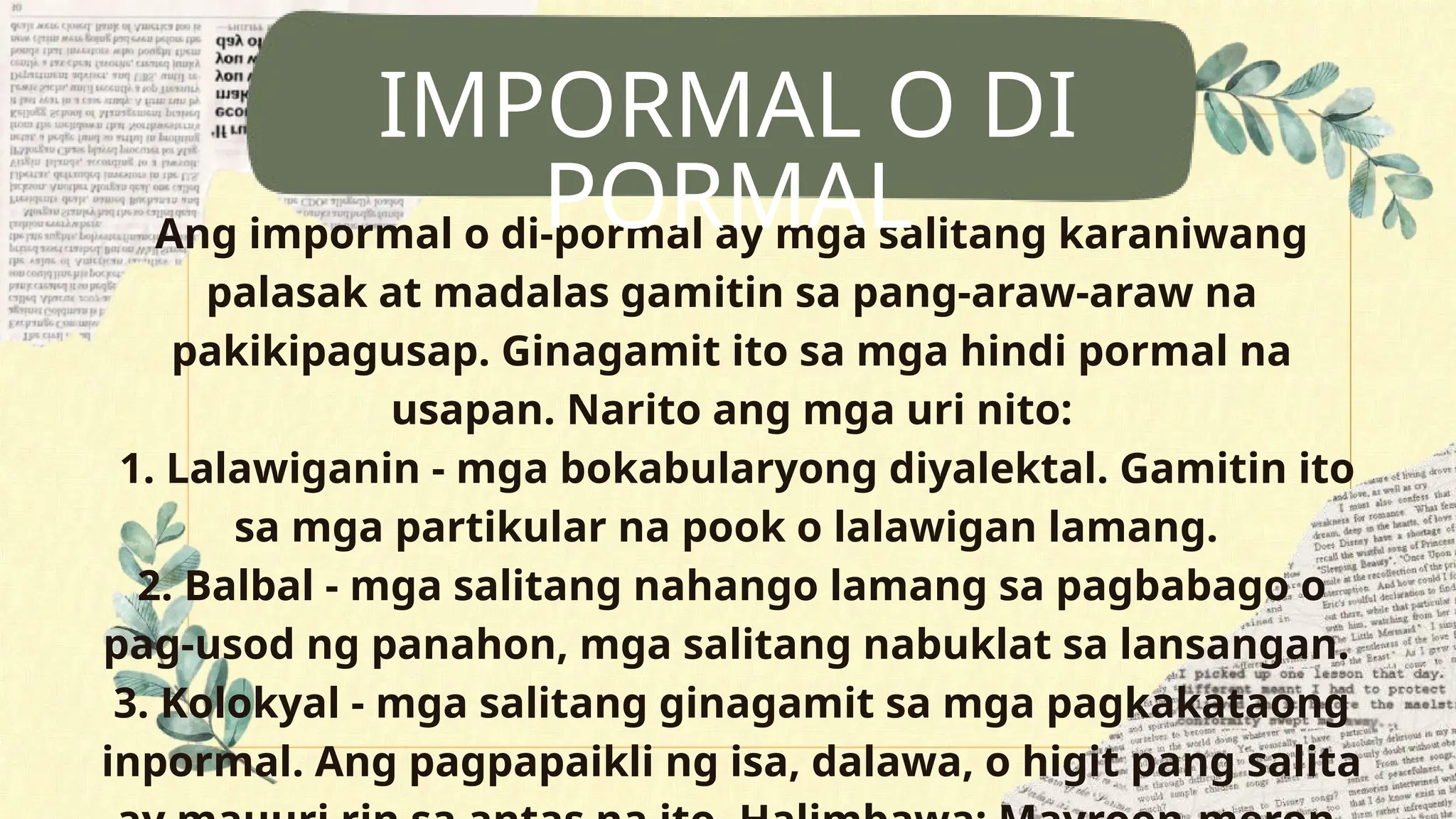 sitwasyong pangwika sa larangan ng edukasyon pamahalaan at kalakalan | PPTX