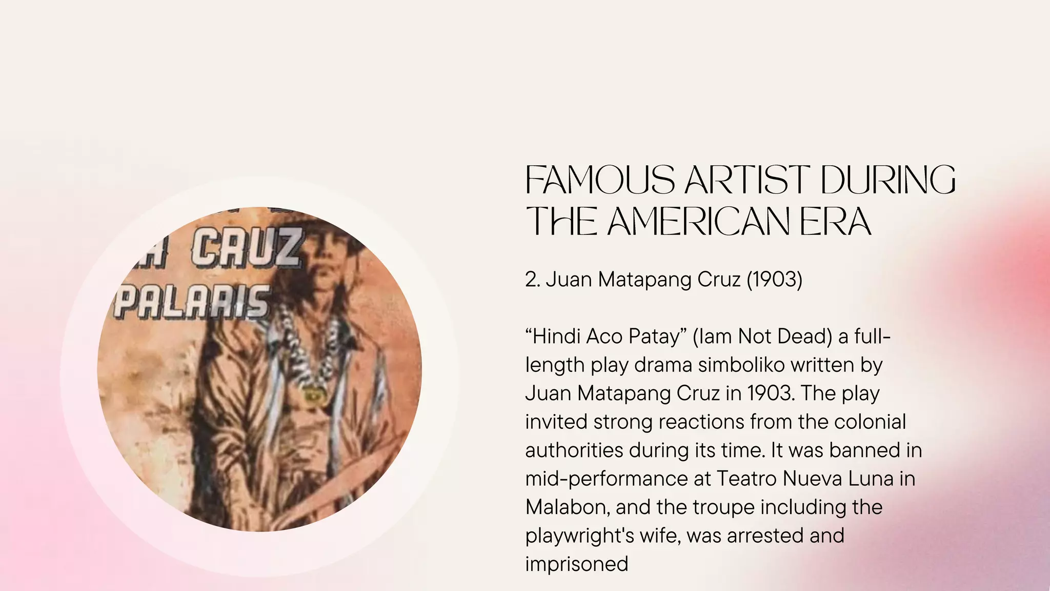 Contemporary arts in the Philippines - American Era | PPTX