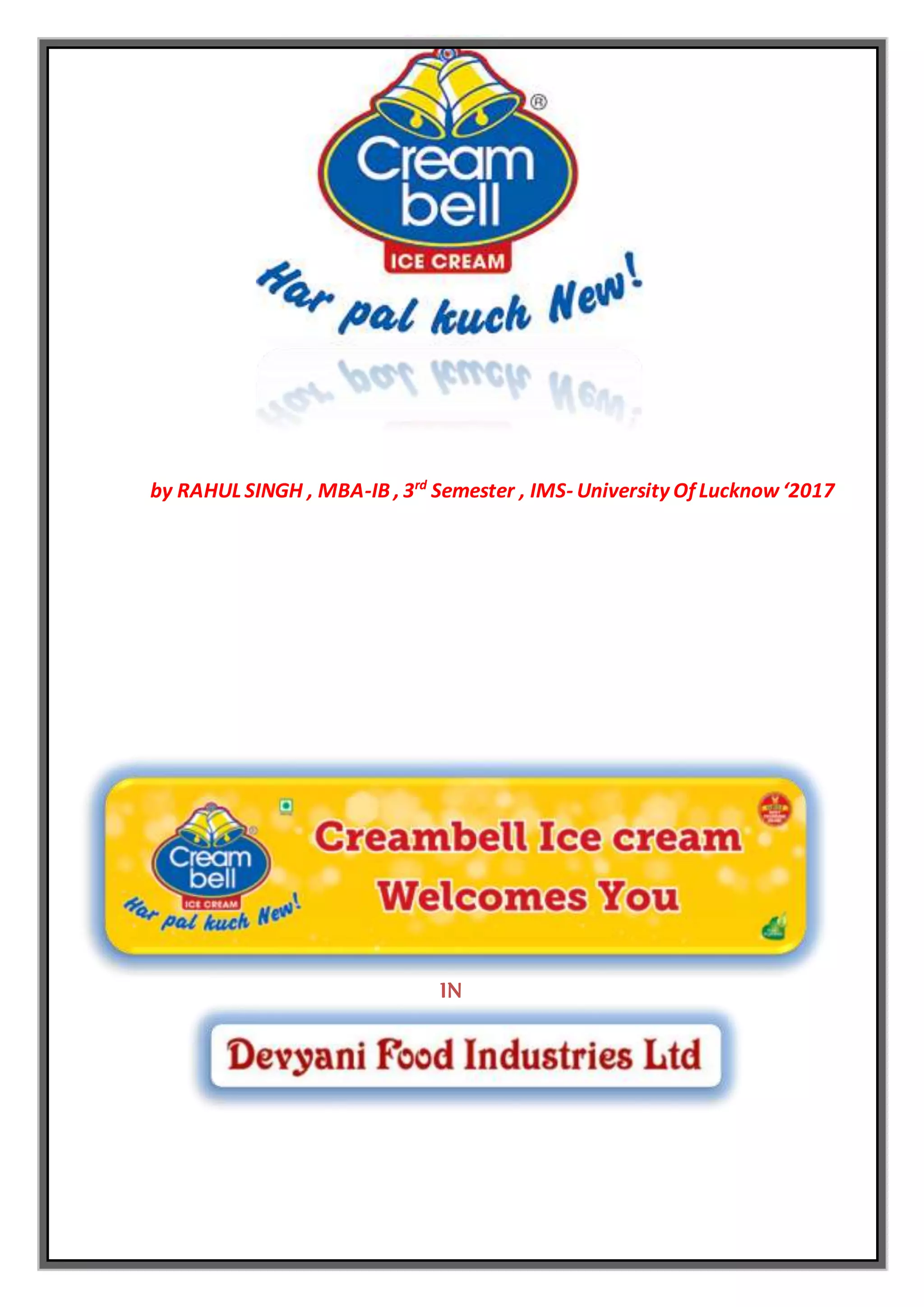 CREAM BELL PROJECT BY RAHUL SINGH | DOCX