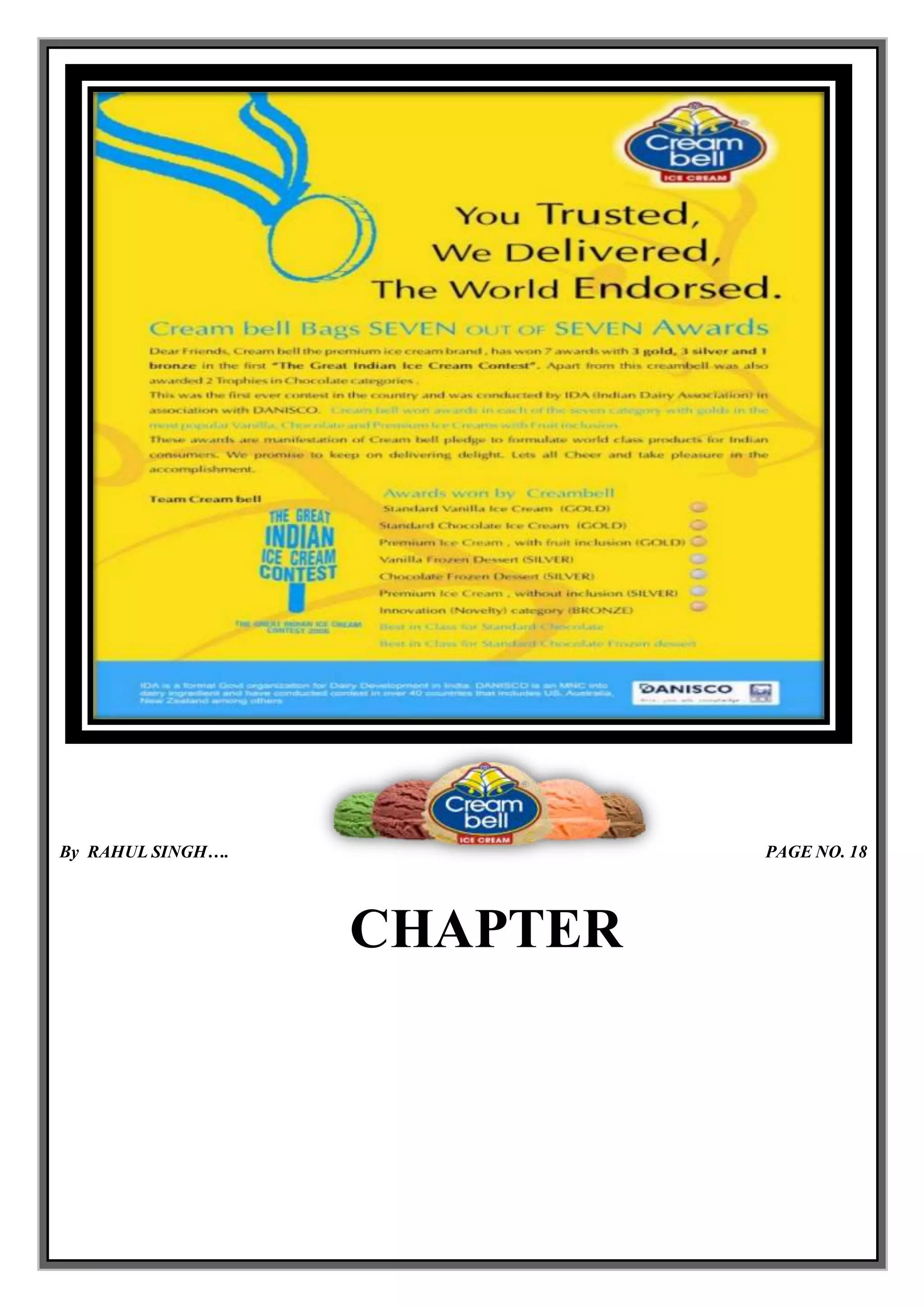 CREAM BELL PROJECT BY RAHUL SINGH | DOCX