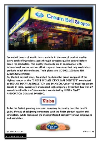CREAM BELL PROJECT BY RAHUL SINGH | DOCX