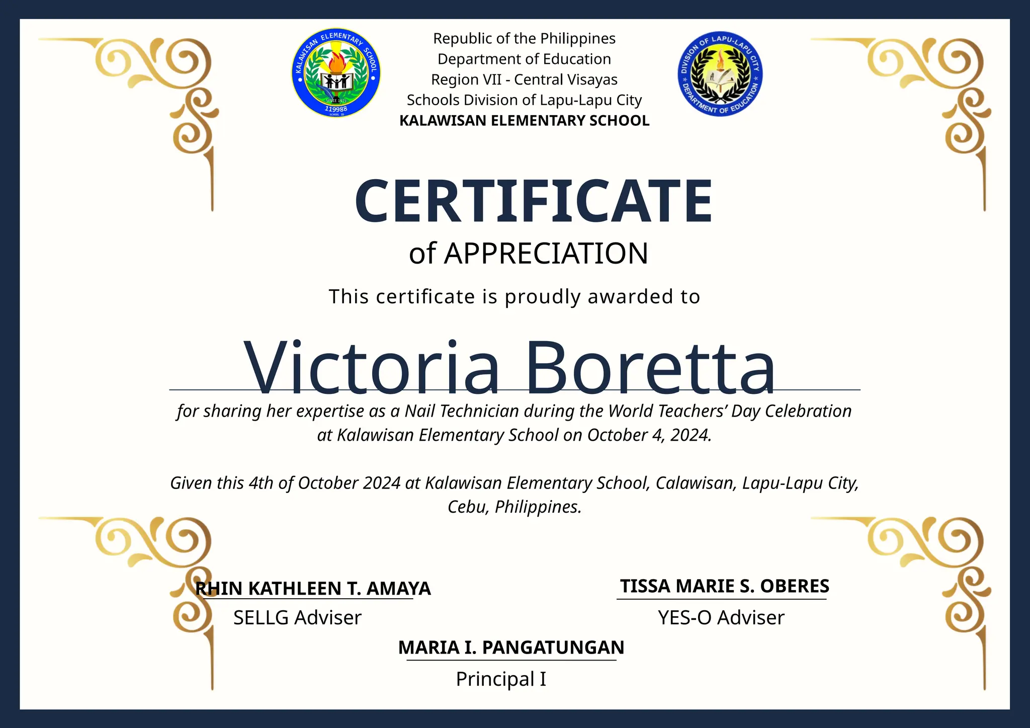 Cream Bordered Appreciation Certificate.pptx