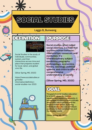 Social Studies Definition, Purpose and goal | PDF