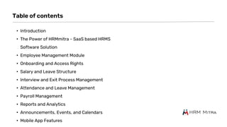 HRM Mitra | PPTX | Computer Software and Applications | Computing