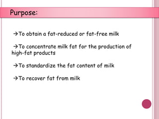 Cream separator - Cream separation in milk | PPTX