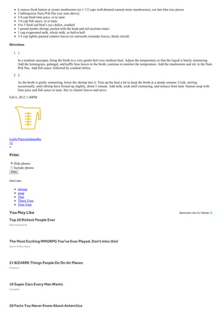 Creamy tom yam kung (thai hot and sour soup with shrimp) serious eats ...