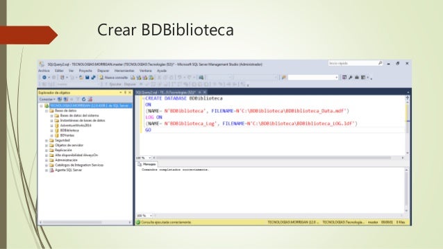 Crear Bd Sql Server