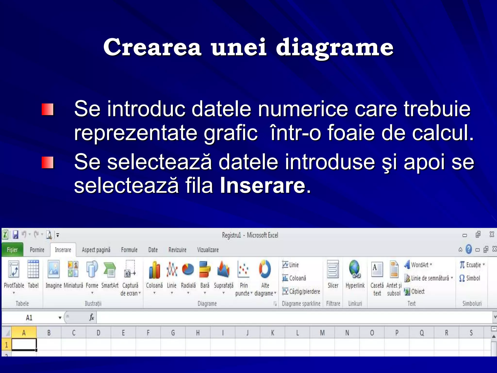 Crearea diagramelor in Excel | PPTX