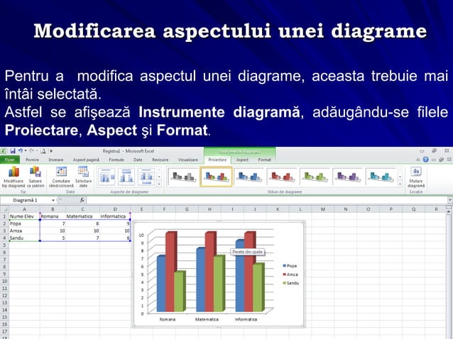 Crearea diagramelor in Excel | PPTX