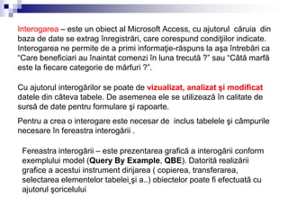 Crearea interogărilor acces clasa 12 .ppt