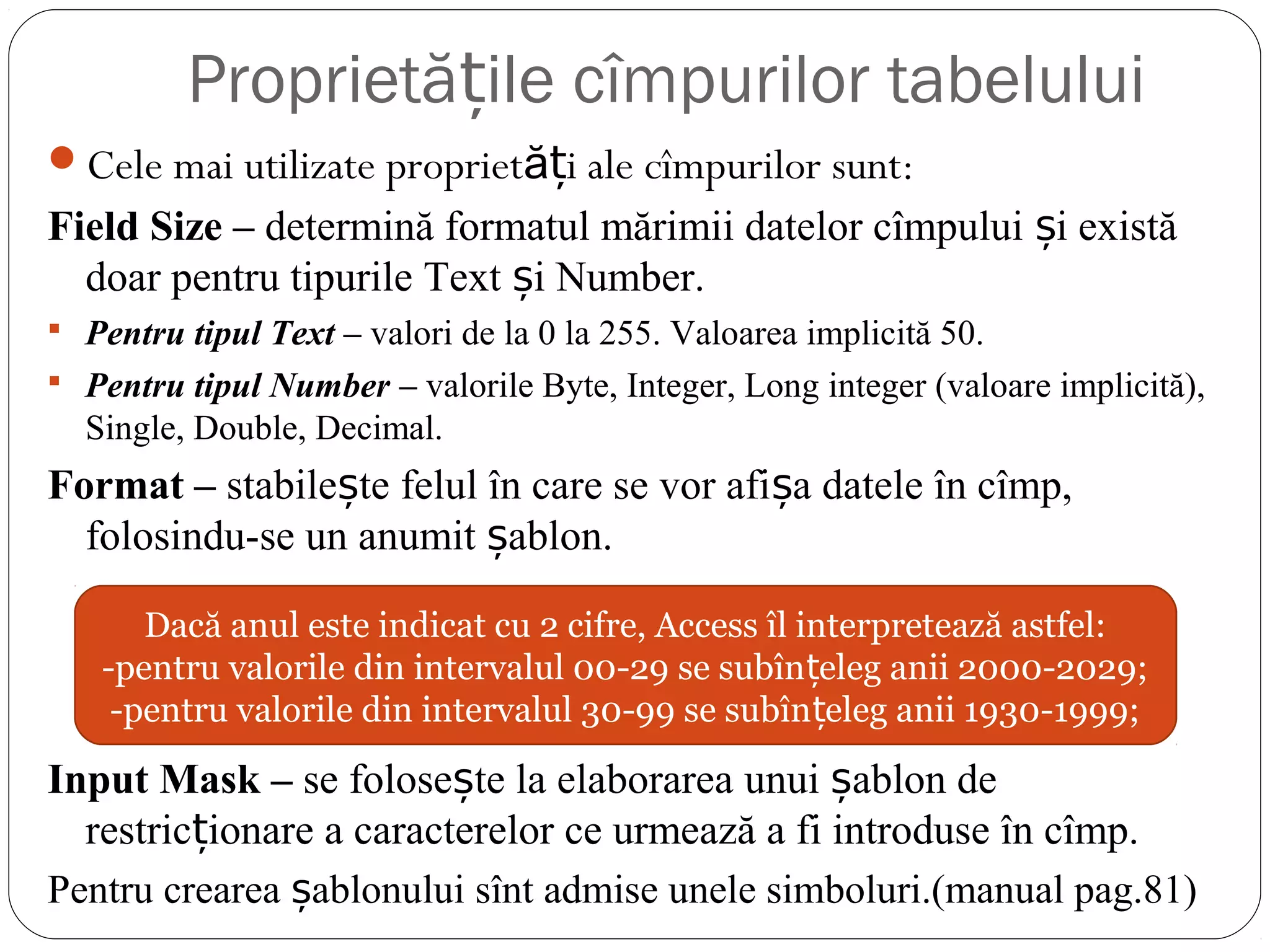 Crearea tabelelor | PPT