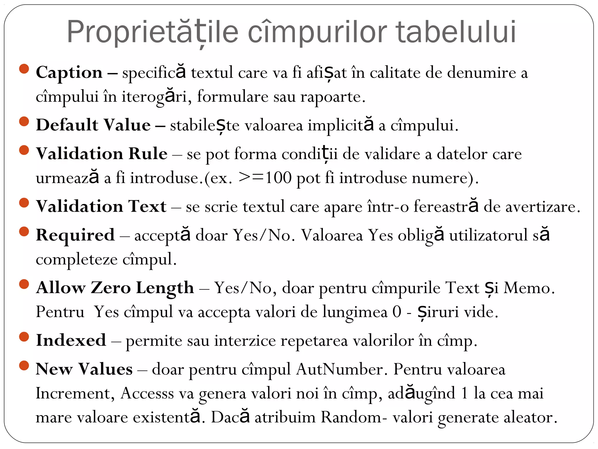 Crearea tabelelor | PPT