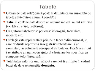Crearea tabelelor | PPT