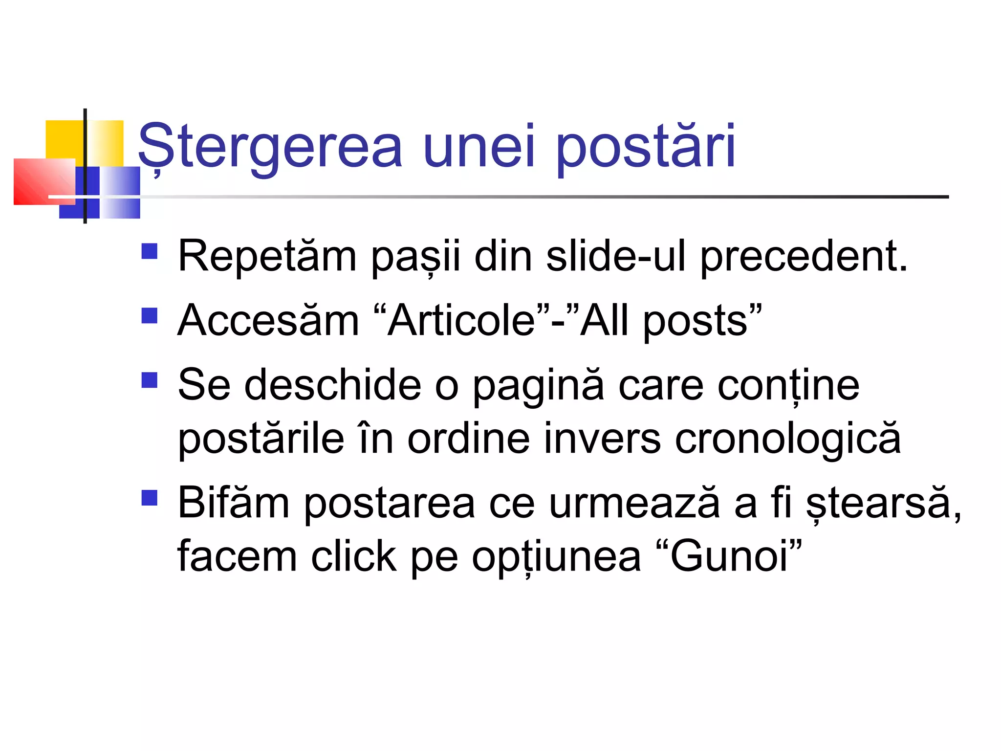 Crearea unui blog | PPT