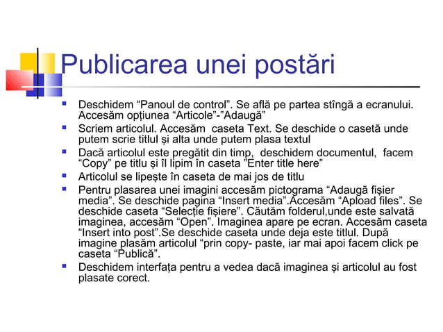 Crearea unui blog | PPT