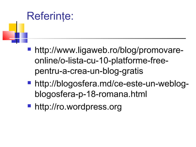 Crearea unui blog | PPT