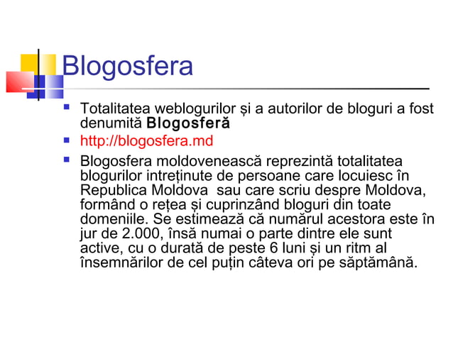 Crearea unui blog | PPT